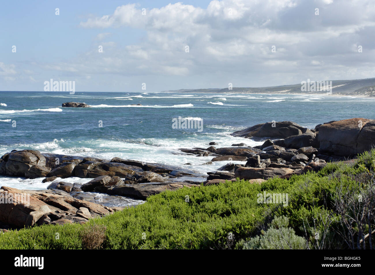 Small plants and rocks dotting Redgate beach near Margaret River in ...