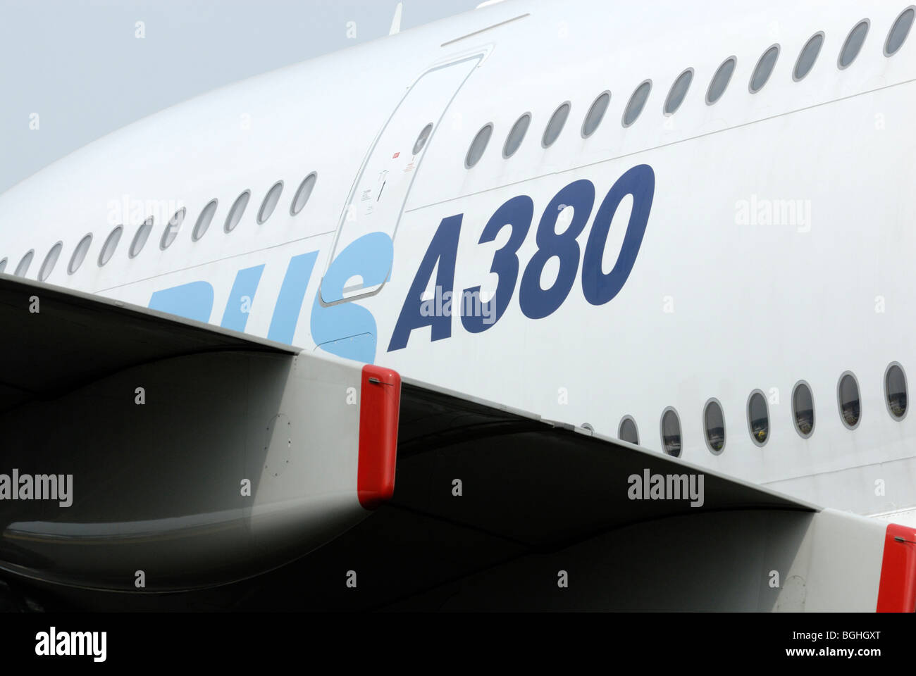 Airbus A380 body and wing detail Stock Photo - Alamy
