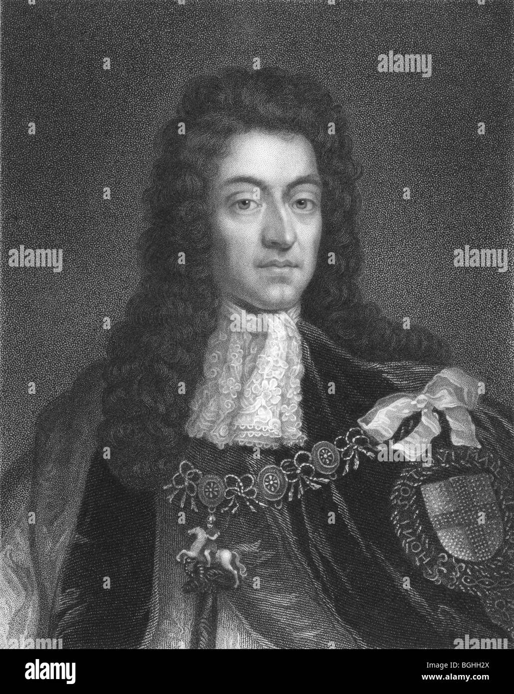 William III on engraving from the 1850s. King of England, Scotland and ...