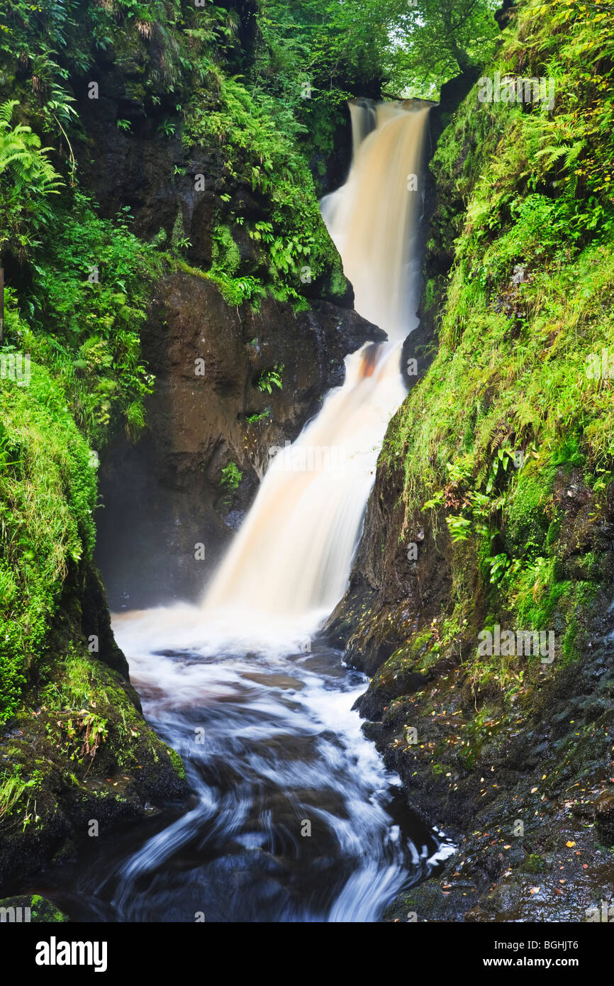 Ess-na-Larach Waterfall in the Glenariff Forest Park, County Antrim ...