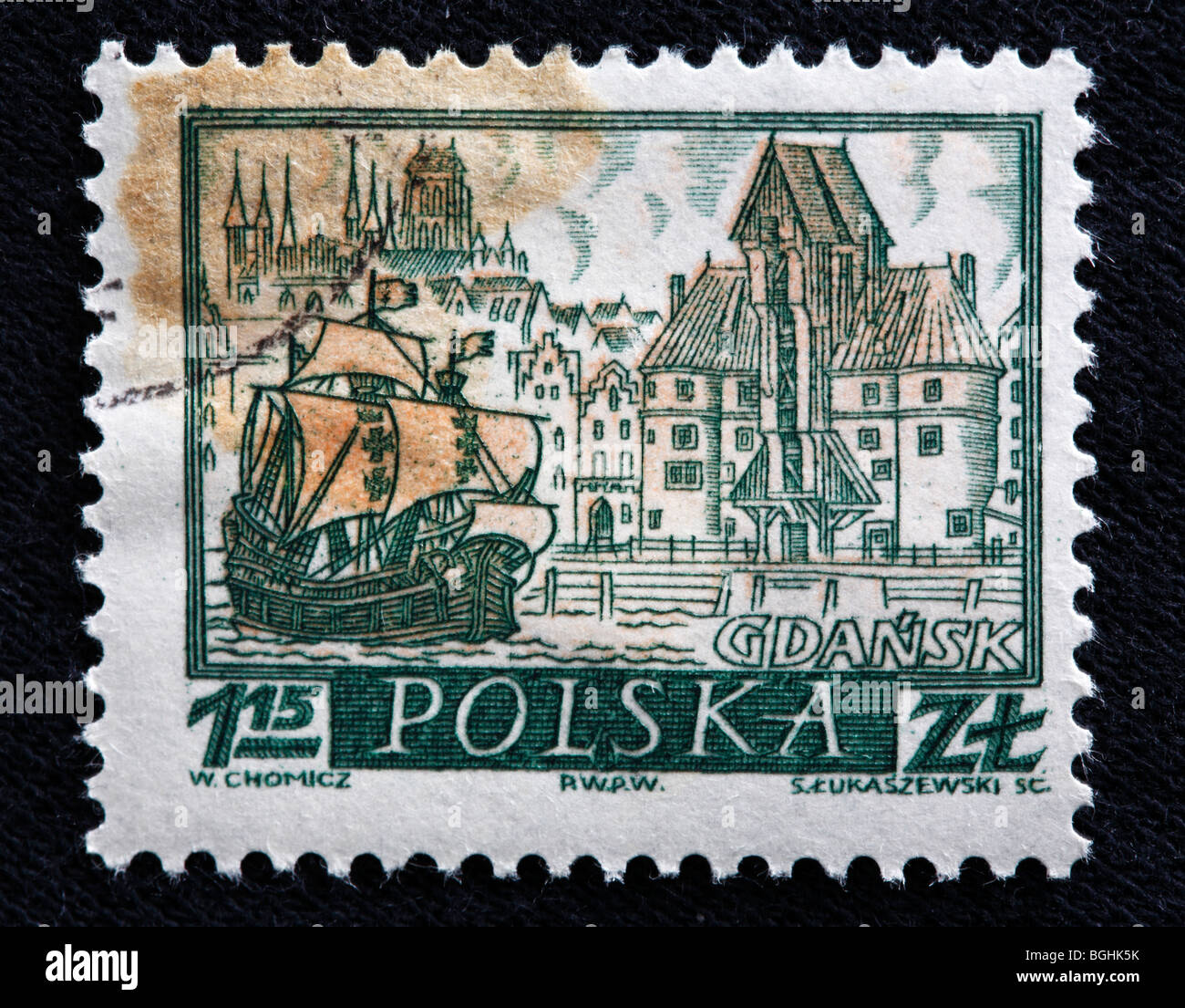 Gdansk, postage stamp, Poland, 1960s Stock Photo - Alamy