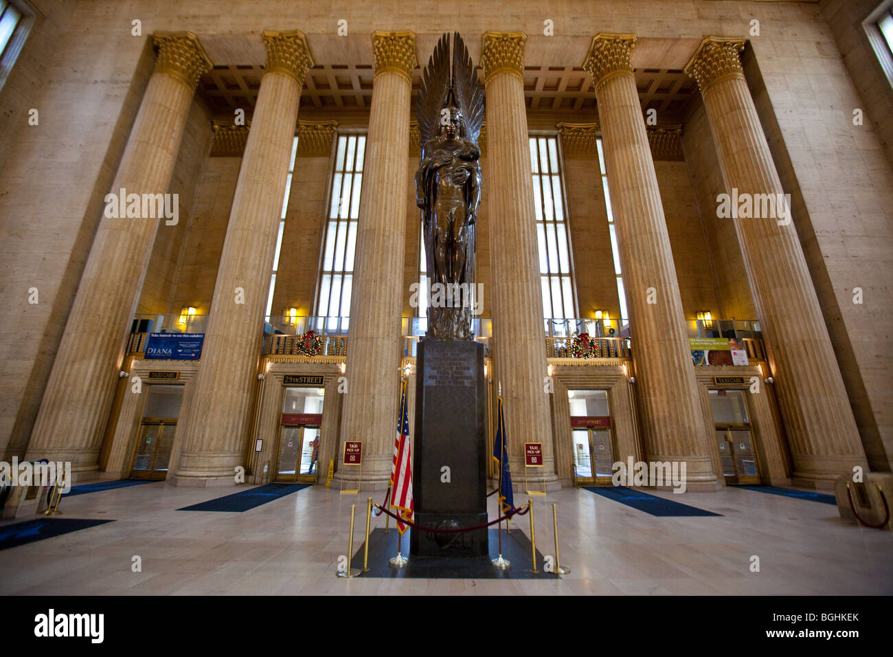 Memorial to Pennsylvania Railroad War War II dead inside the 30th ...
