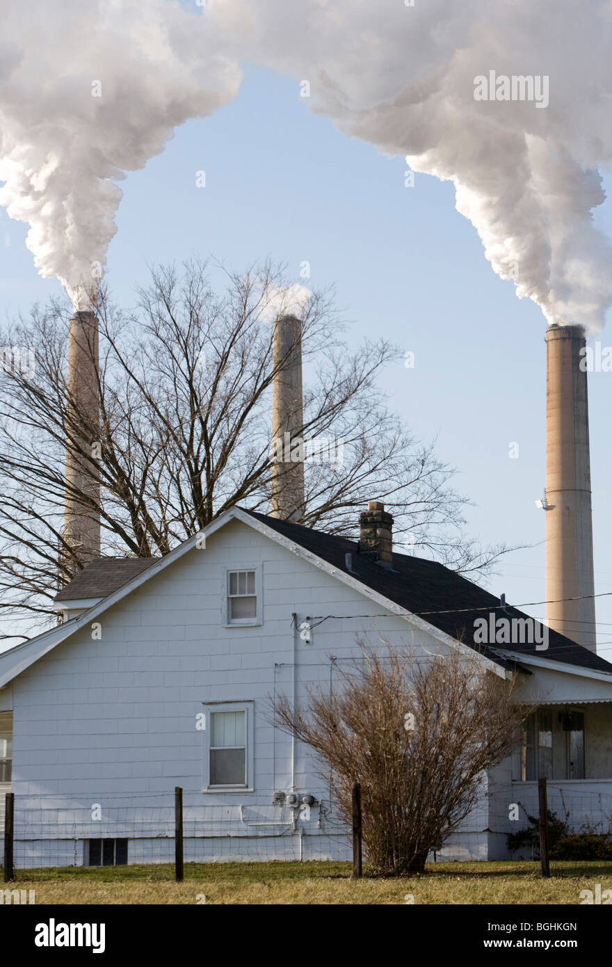 Power plant smokestacks Stock Photo - Alamy