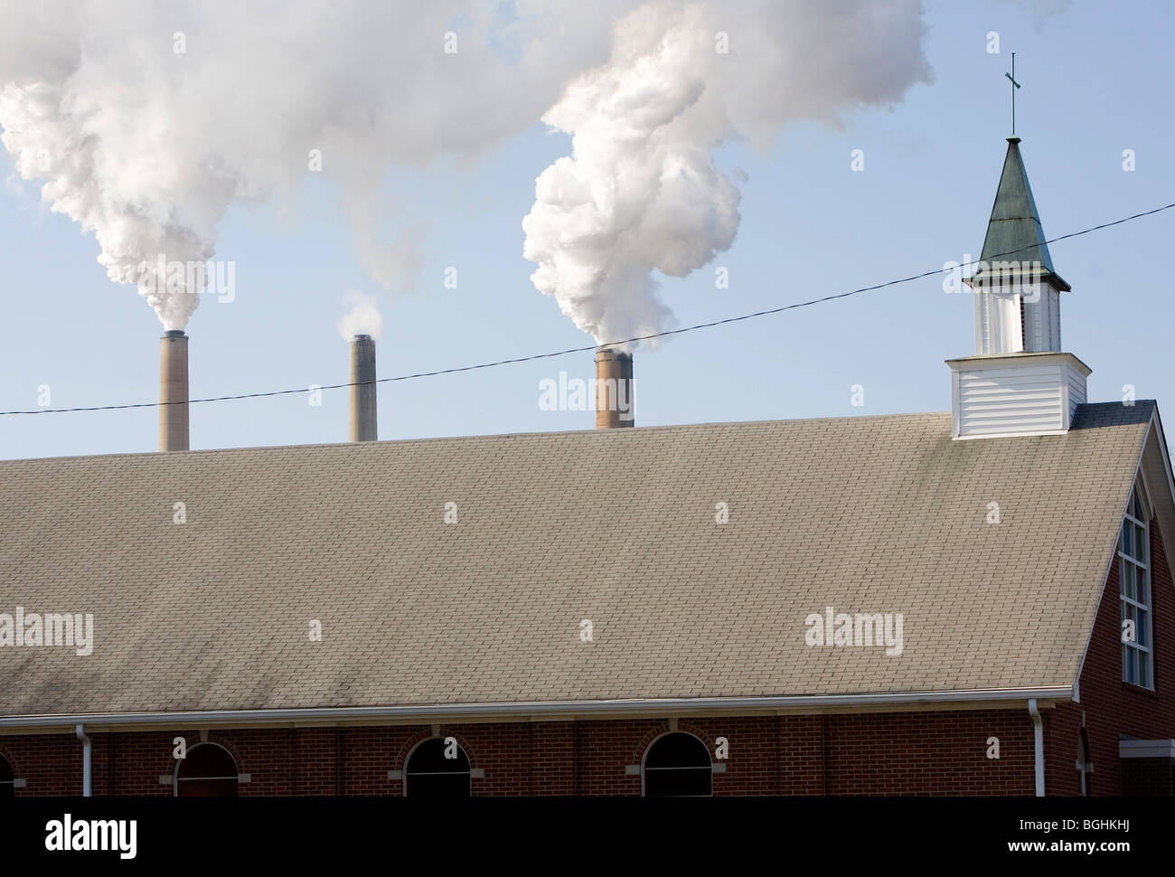 Power plant smokestacks Stock Photo - Alamy