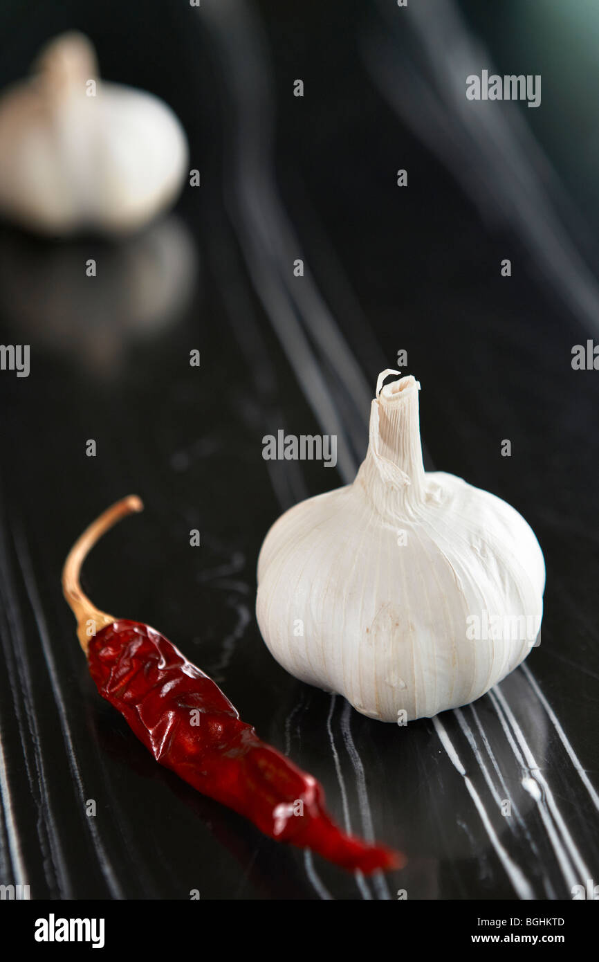 Spicy Chili Pepper Garlic Stock Photo - Alamy
