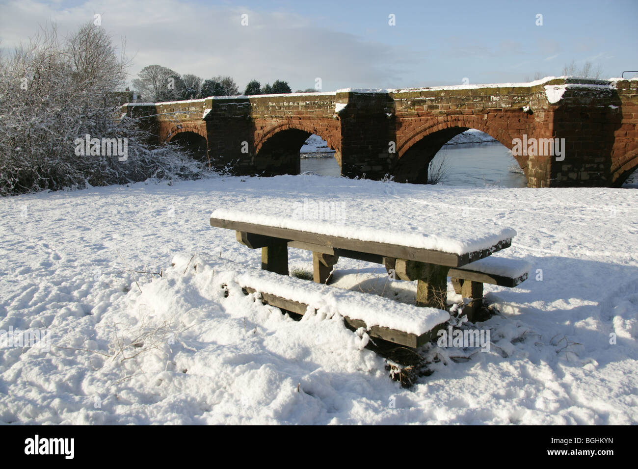 Village of Holt, Wales. Picturesque view of the 14th century medieval ...