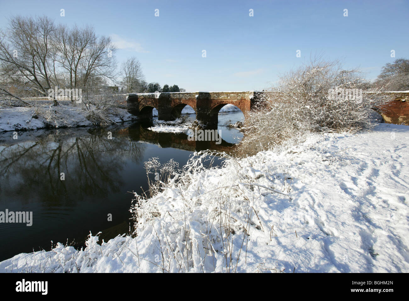 Village of Holt, Wales. Picturesque view of the 14th century medieval ...