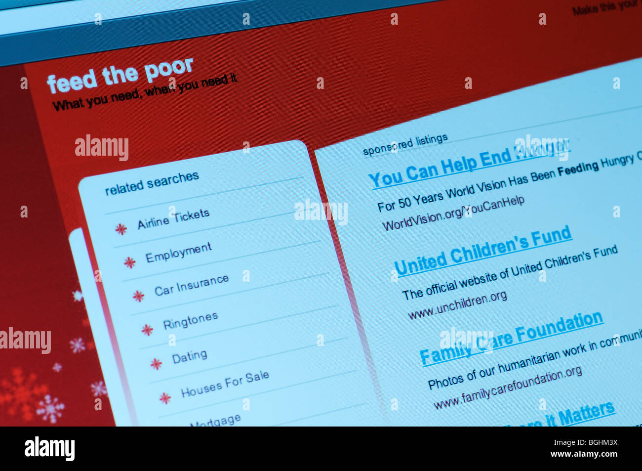 Feed the Poor website Stock Photo - Alamy