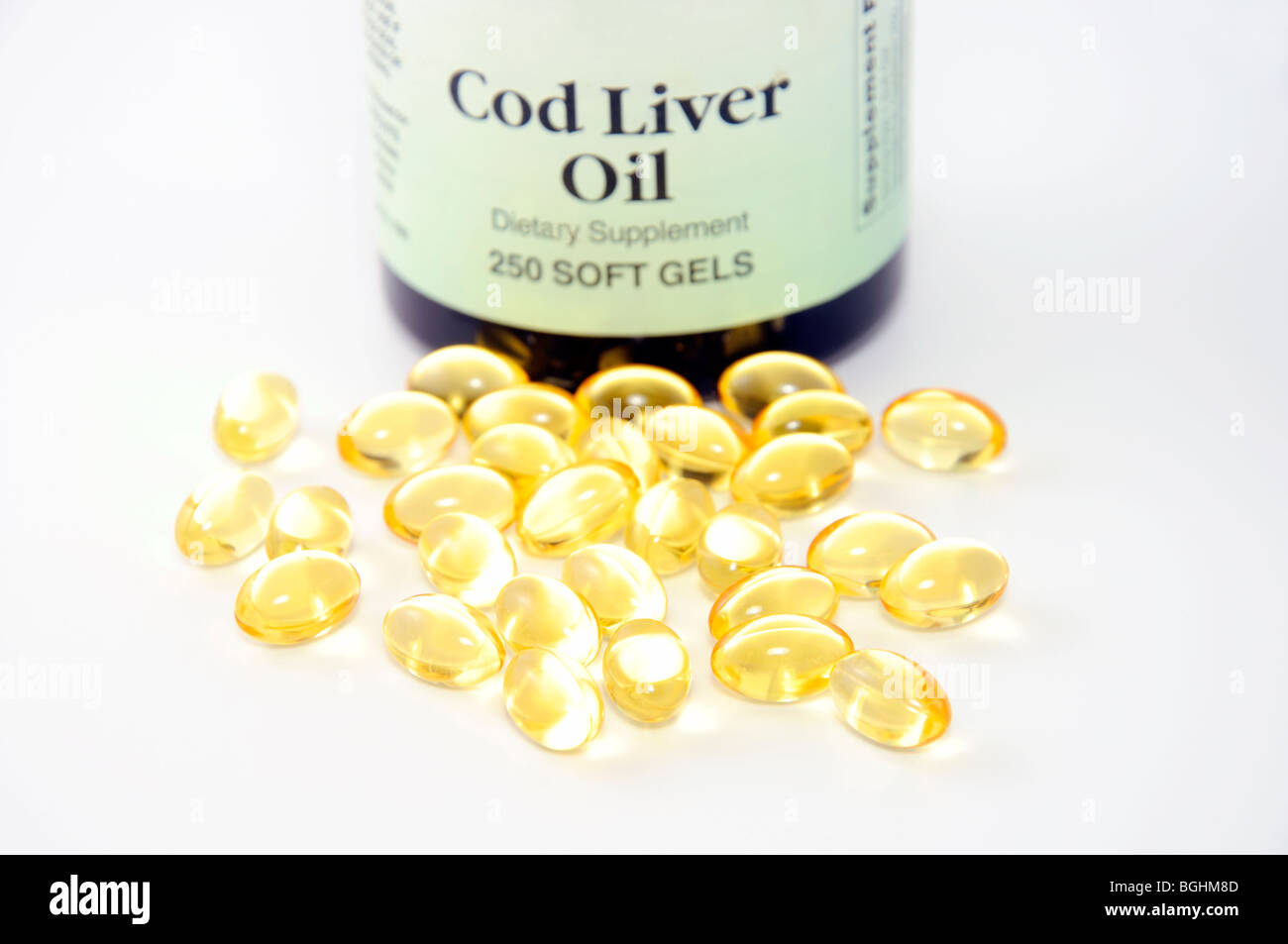 Cod liver oil soft gels Stock Photo - Alamy