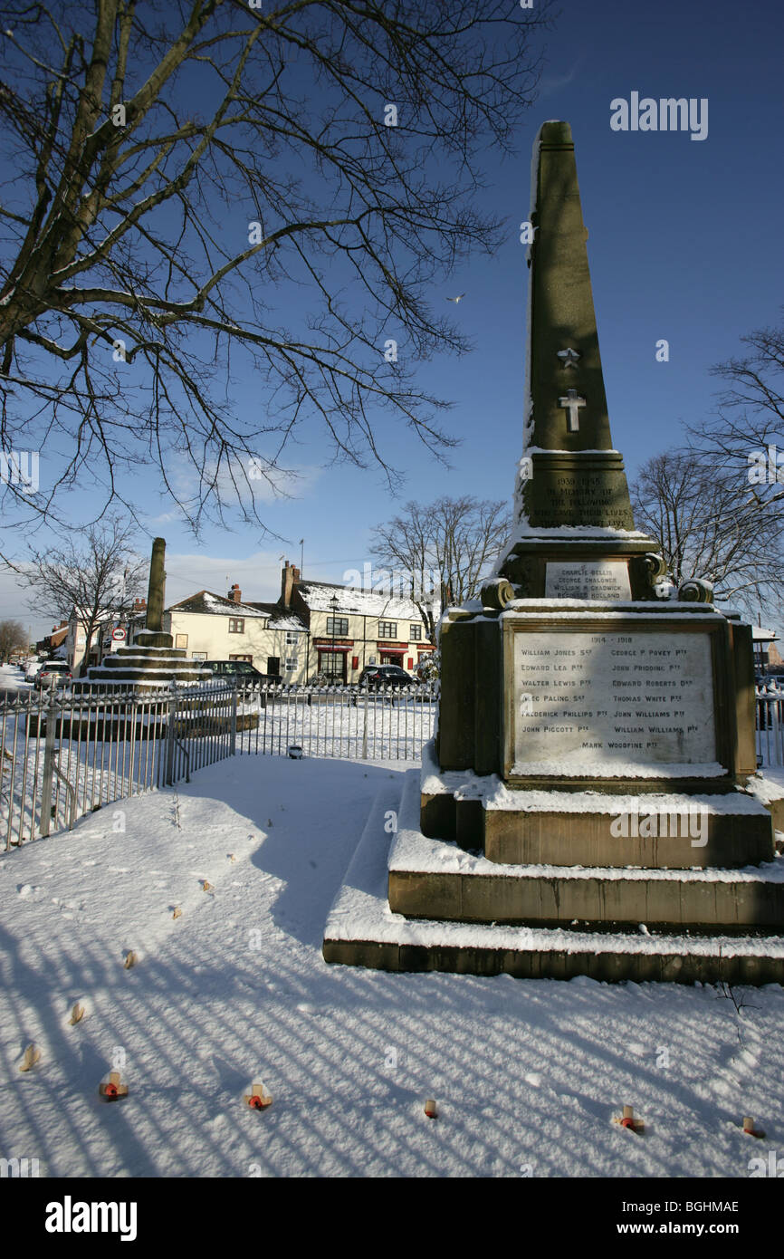 Village of Holt, Wales. First and Second World War memorial in Holt ...
