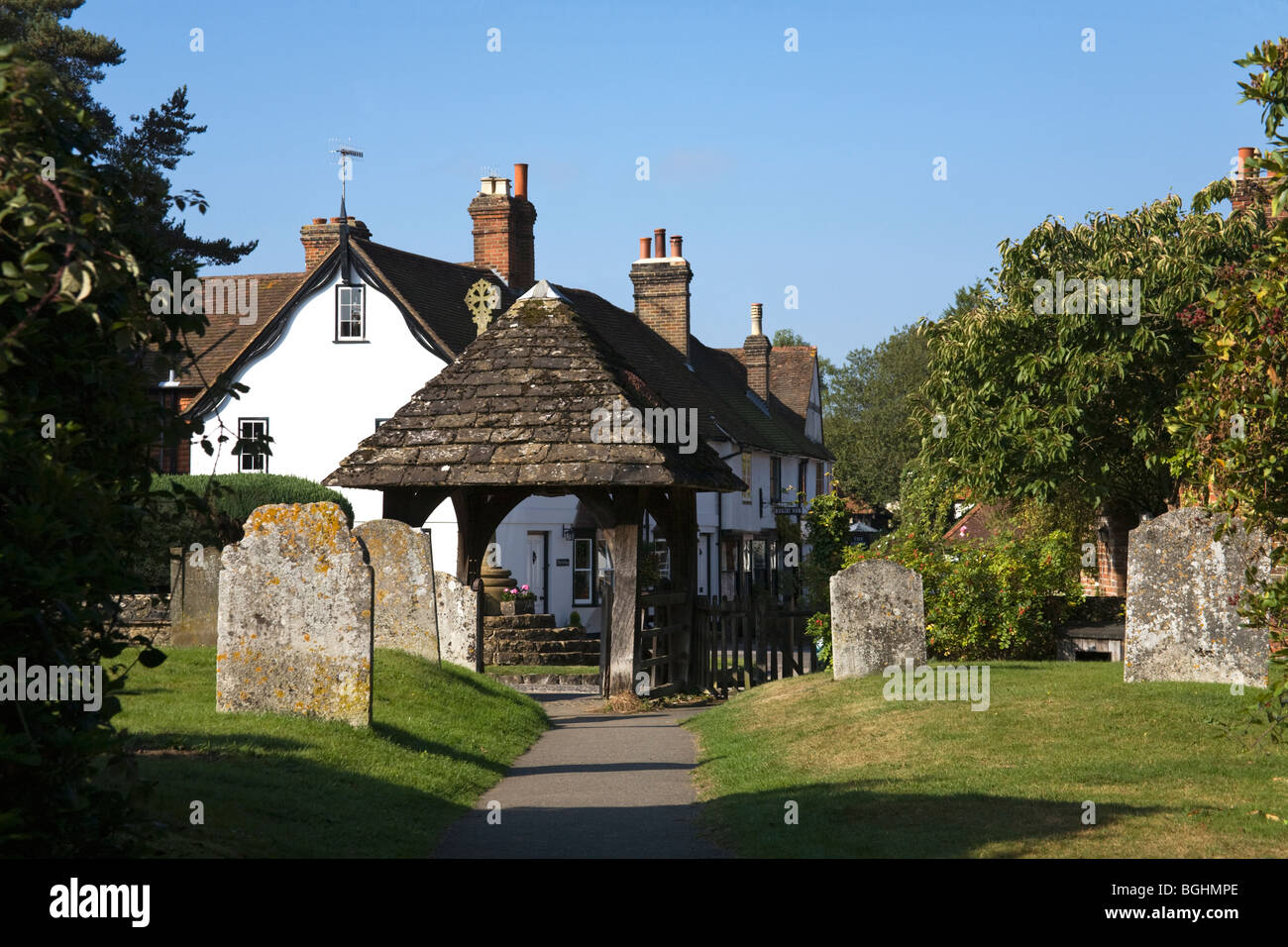 Lych Gate in Shere Village Church Guildford Surrey England UK Stock ...