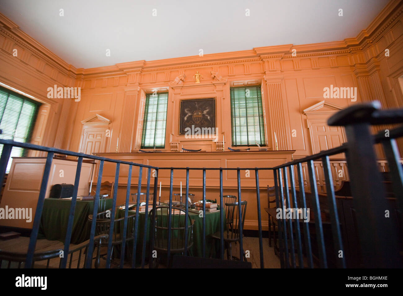 From the Defendant box in the Courtroom in Independence Hall in ...