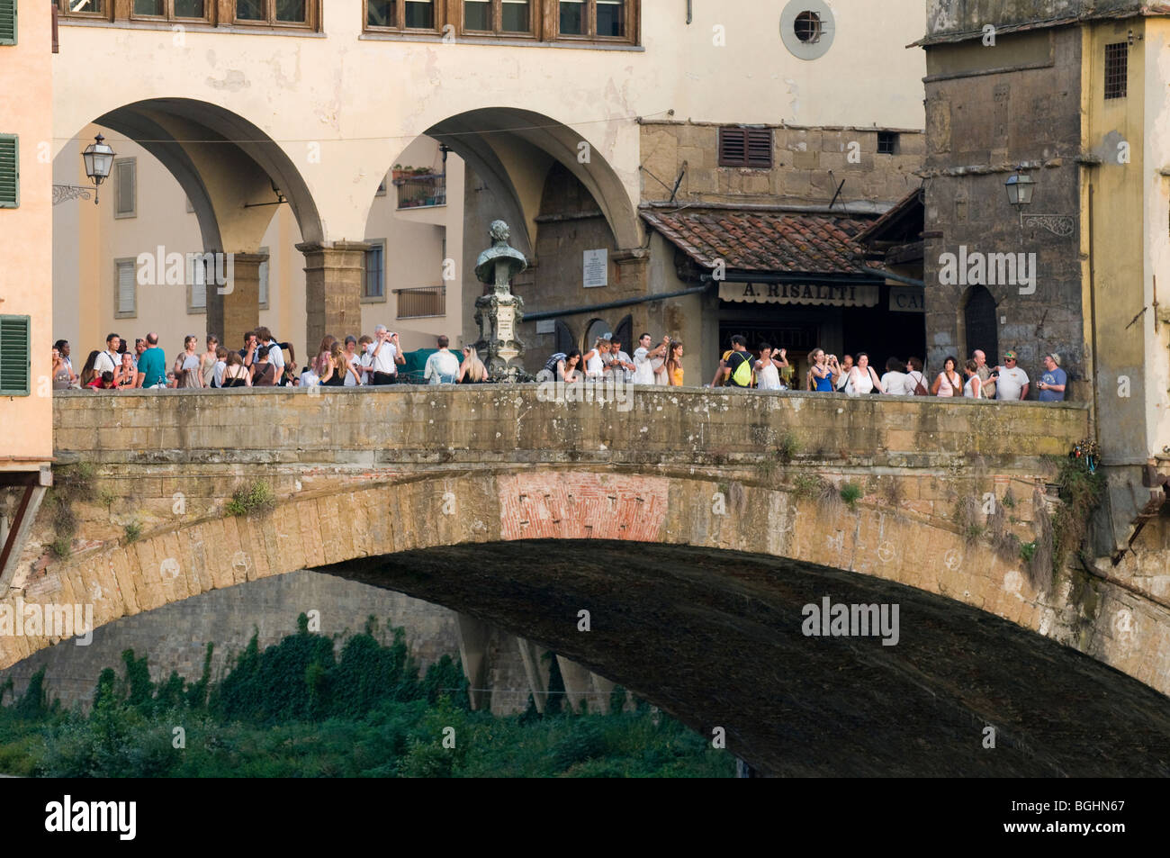 The Ponte Vecchio ("Old Bridge") is a Medieval bridge over the Arno ...