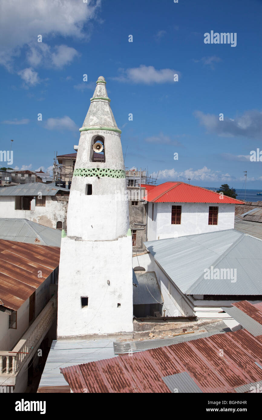 Stone Town, Zanzibar, Tanzania. Conical Minaret of the Malindi Bamnara ...
