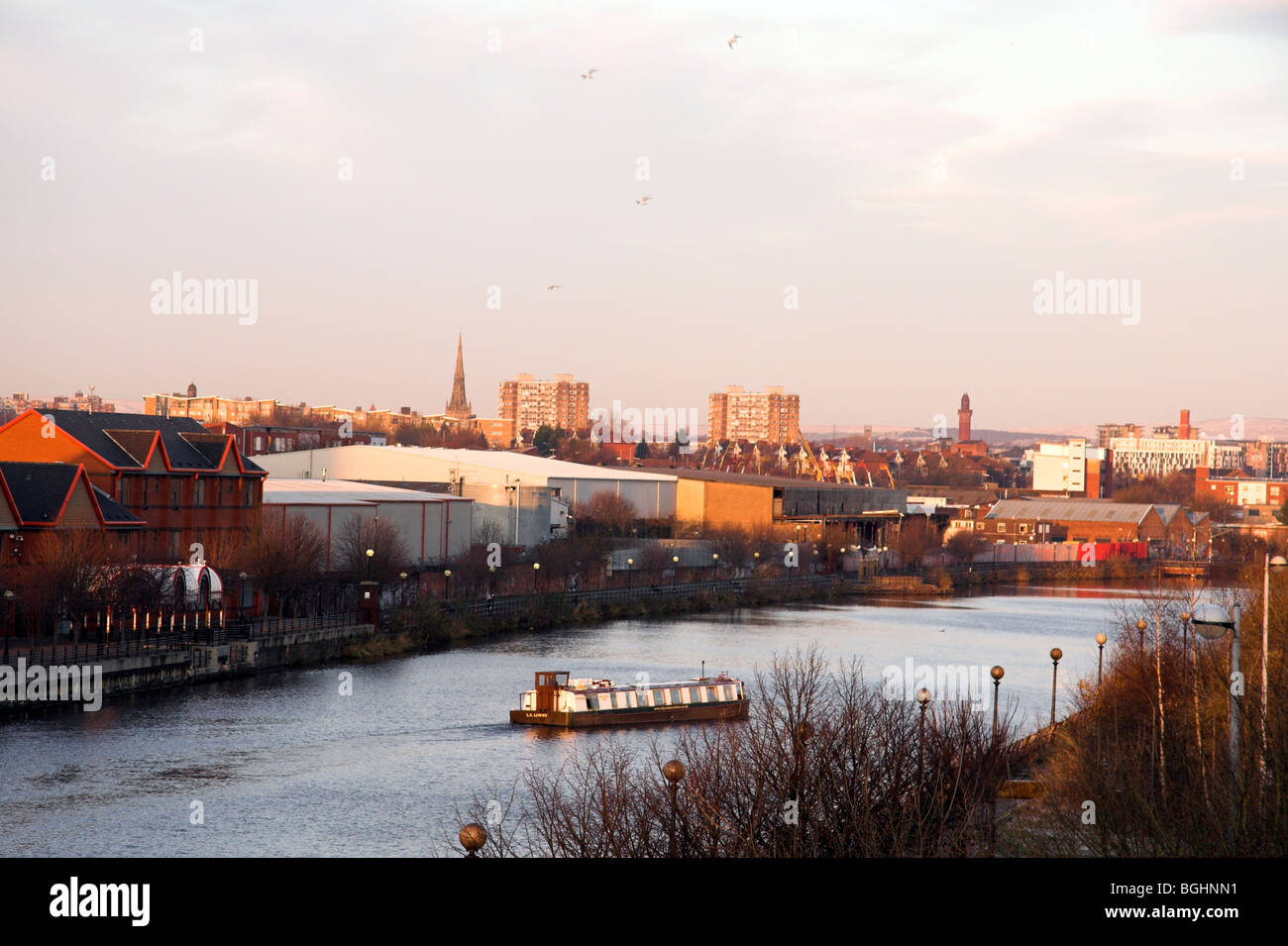 Manchester Ship Canal, Pomona Docks, Salford Quays, Old Trafford ...