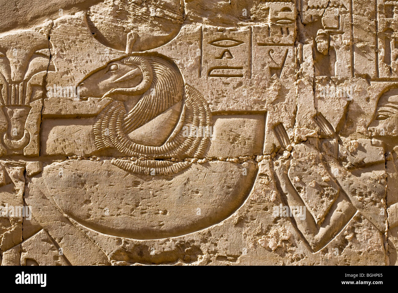 Close up of relief , sacred barque, Karnak temple. Luxor Egypt Stock ...