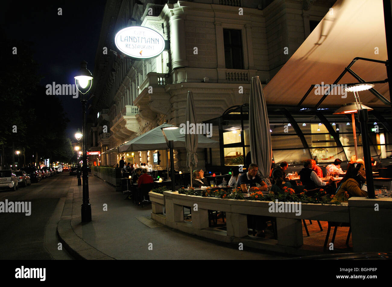 Cafe Landtmann at night, Vienna, Austria Stock Photo - Alamy
