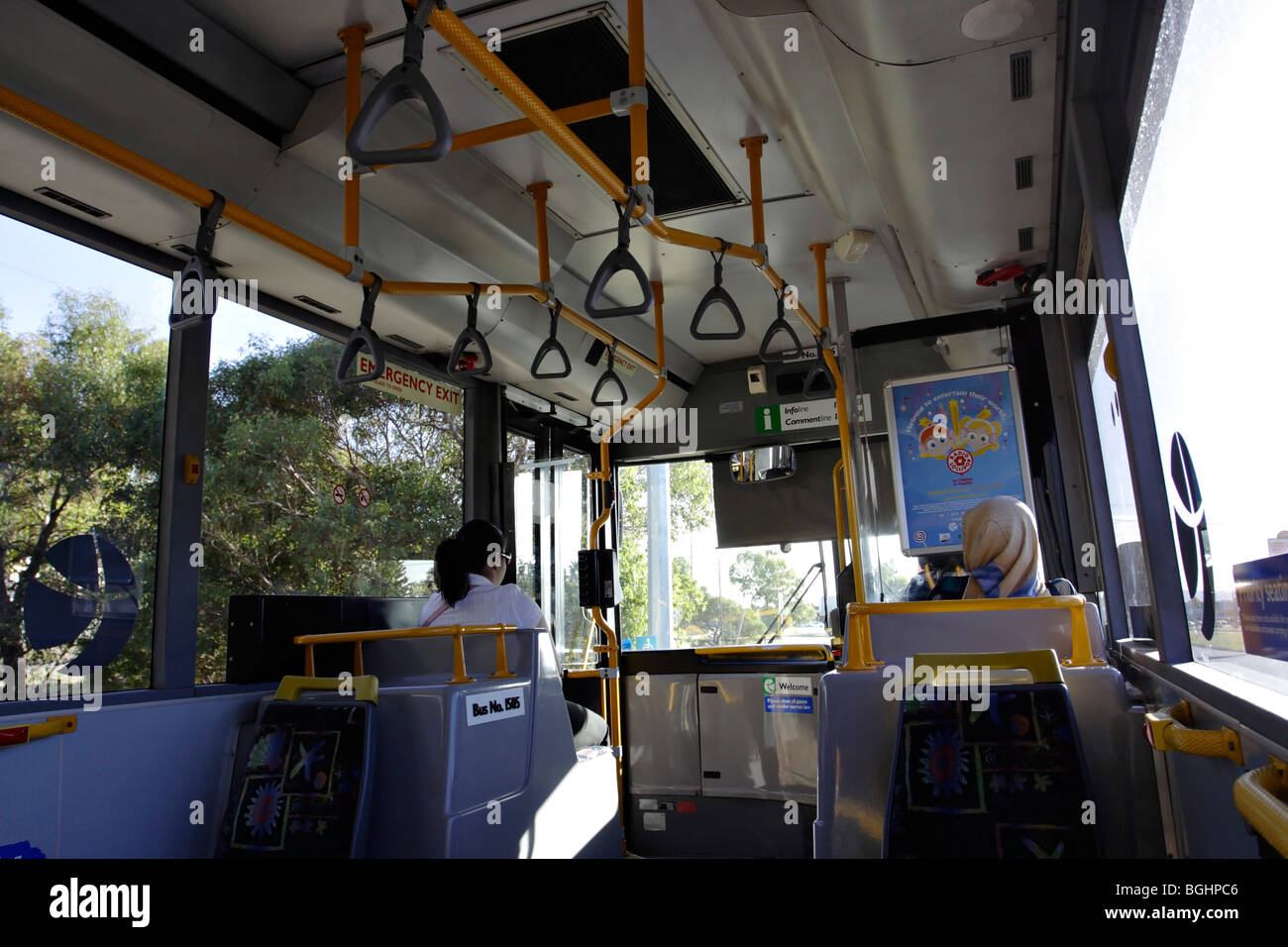 Inside a Transperth bus in Perth, Western Australia Stock Photo - Alamy