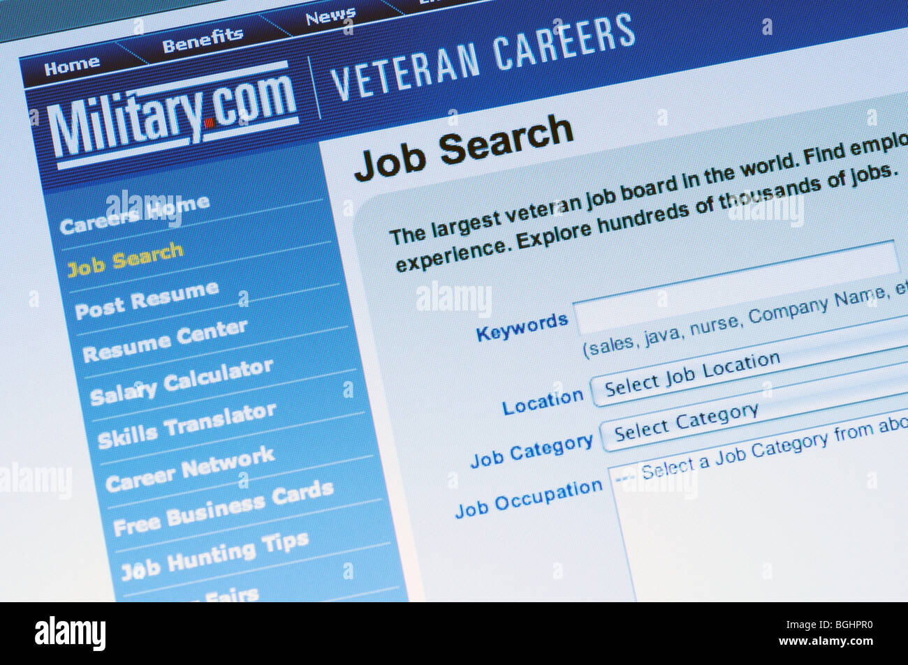 Military website hi-res stock photography and images - Alamy