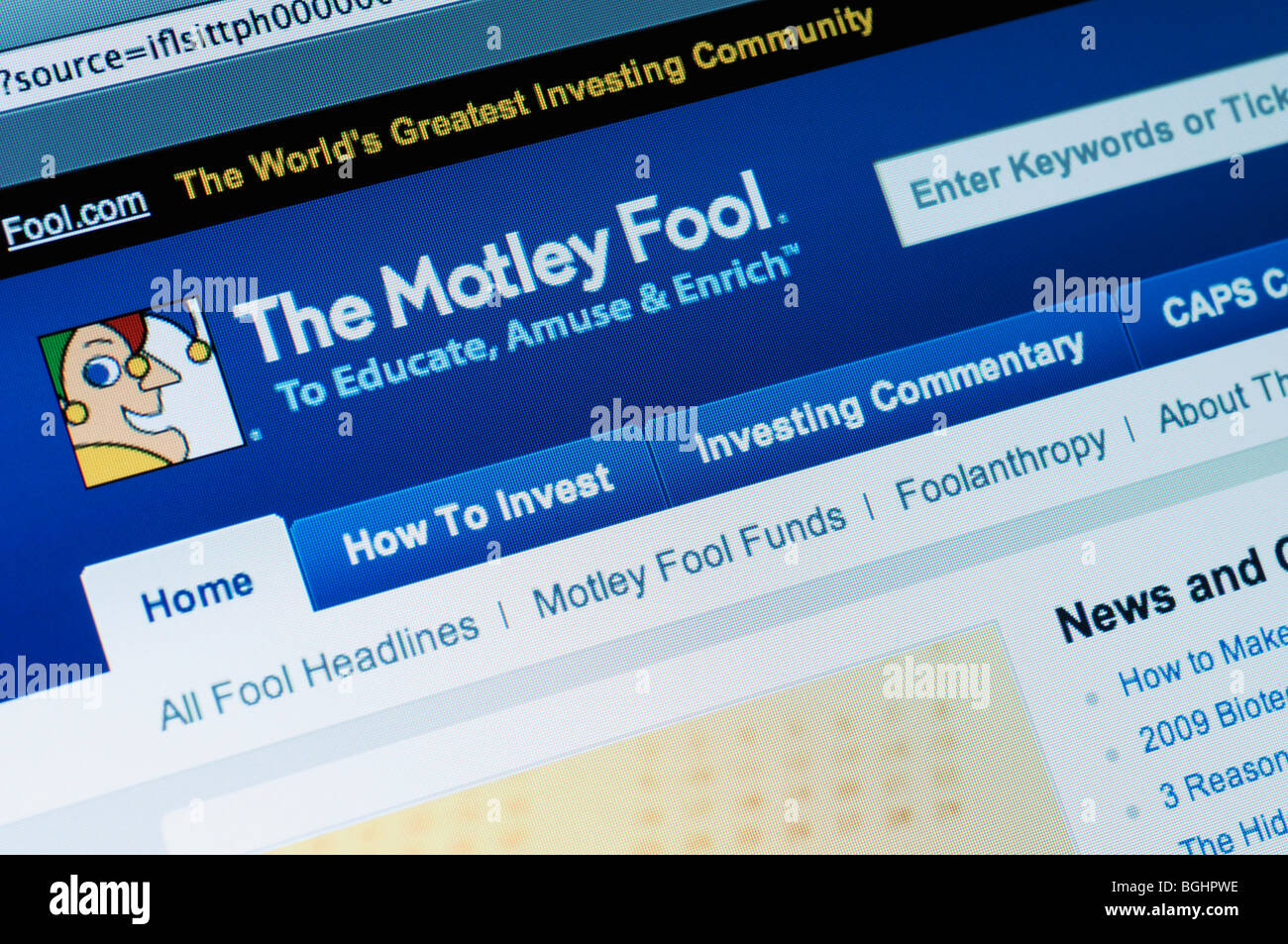 The Money Fool website Stock Photo - Alamy