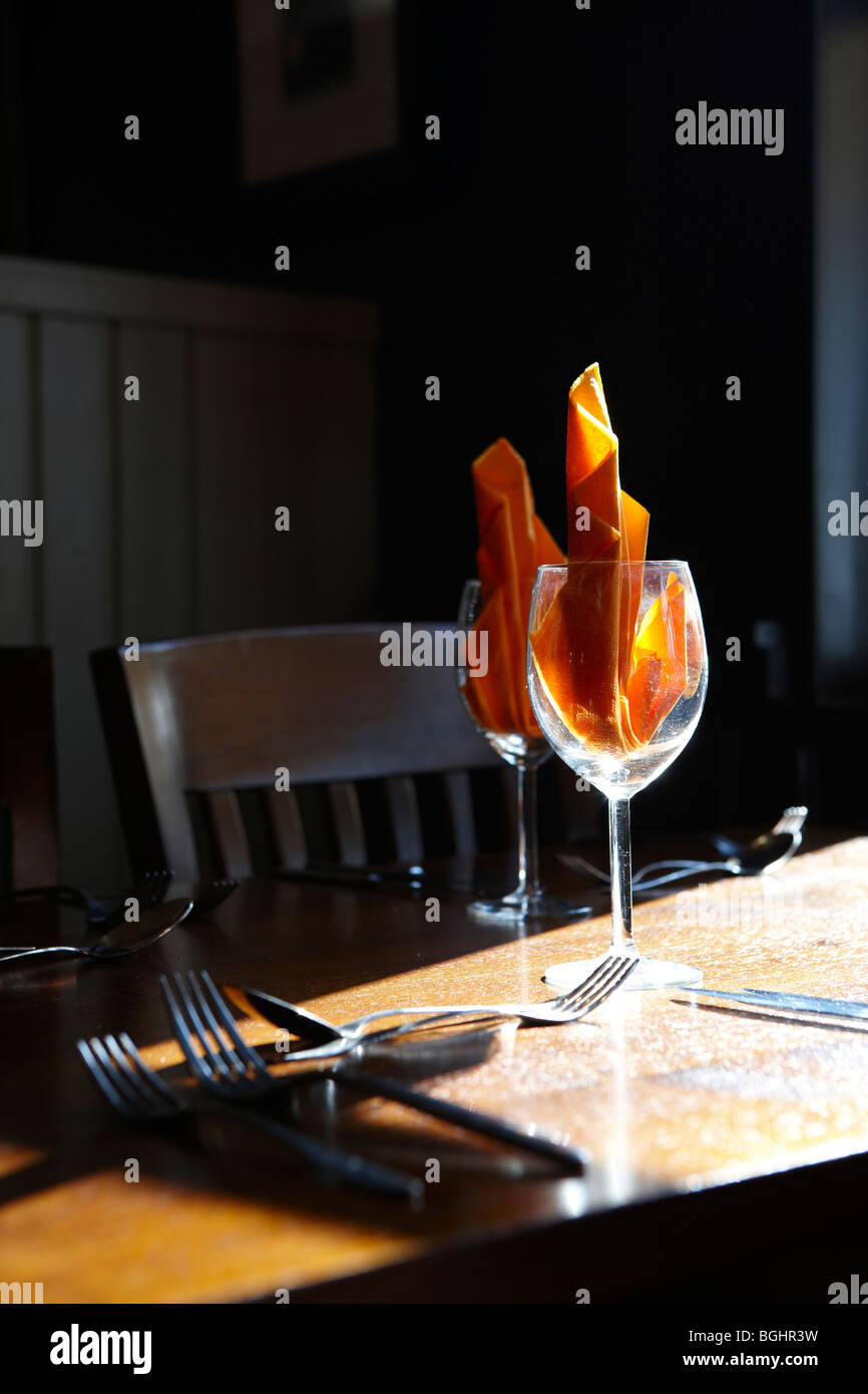 Forks placed on a table Stock Photo - Alamy