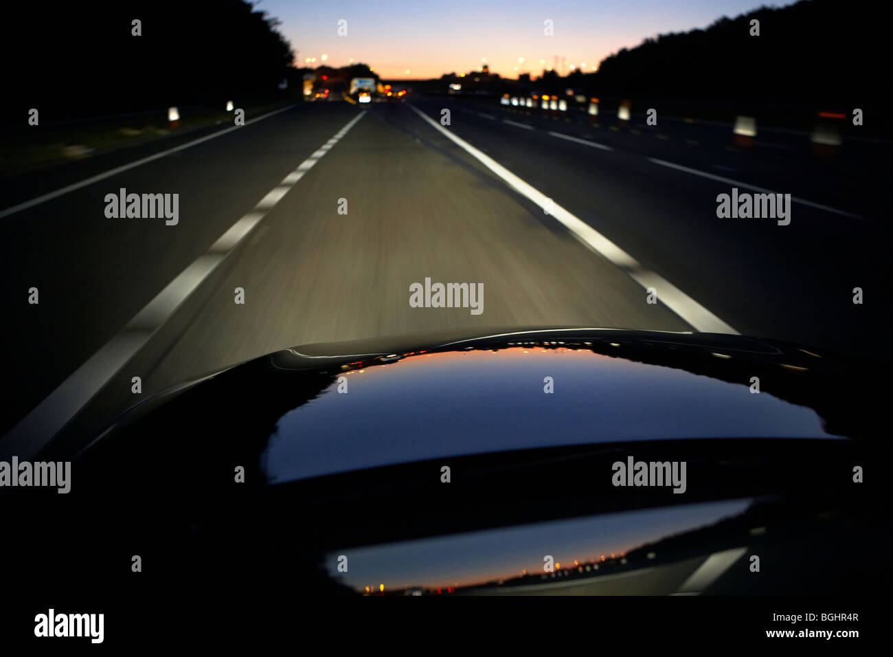 Driving at night Stock Photo - Alamy