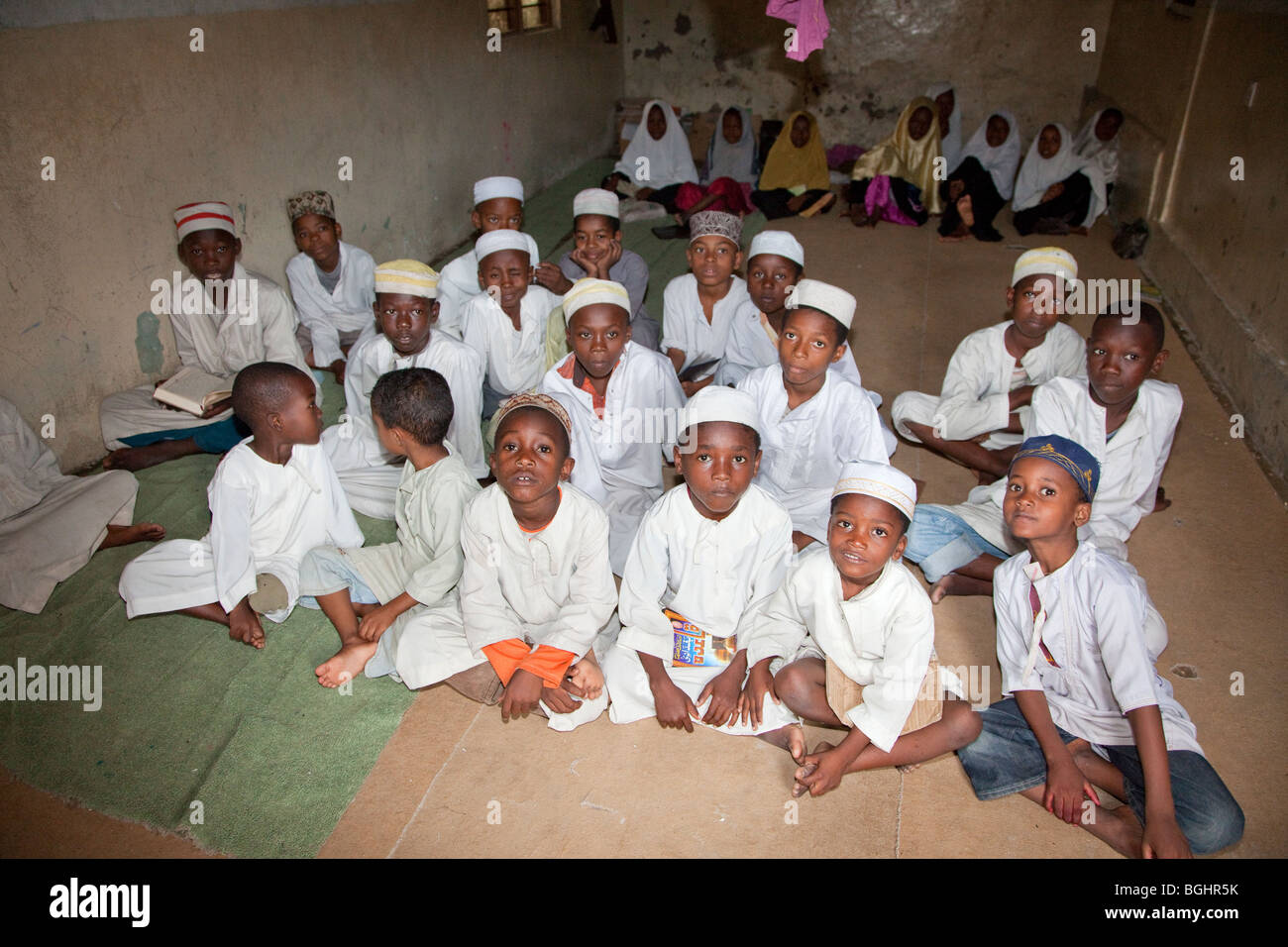 Zanzibar, Tanzania. Young Students in Madrassa (Koranic School). Girls ...