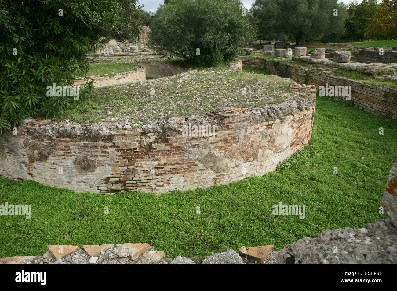 The Leonidaion clover shaped water garden ancient olympia Greece Stock ...