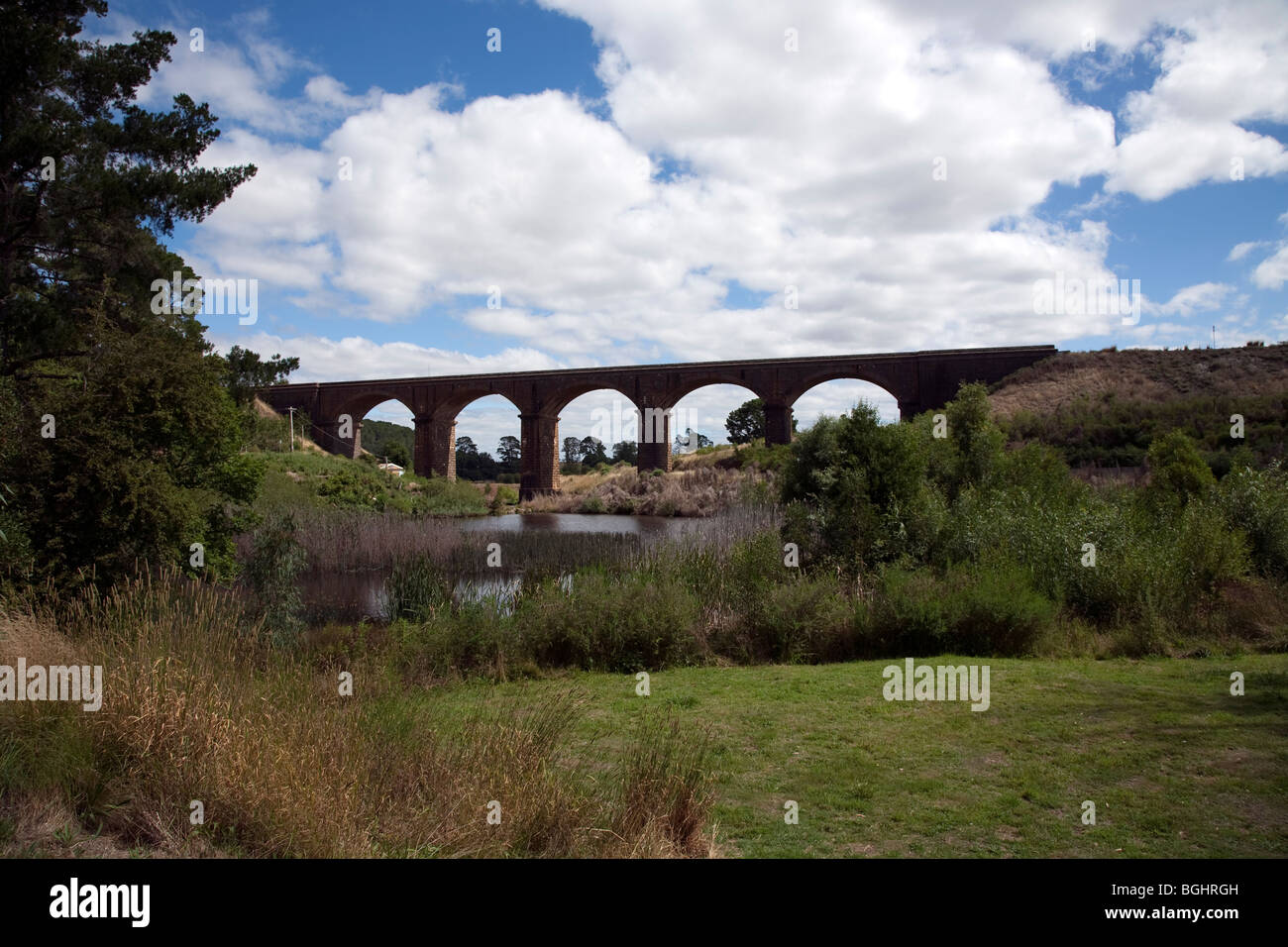 The historic Malmsbury viaduct, Malmsbury, Victoria, Australia Stock ...