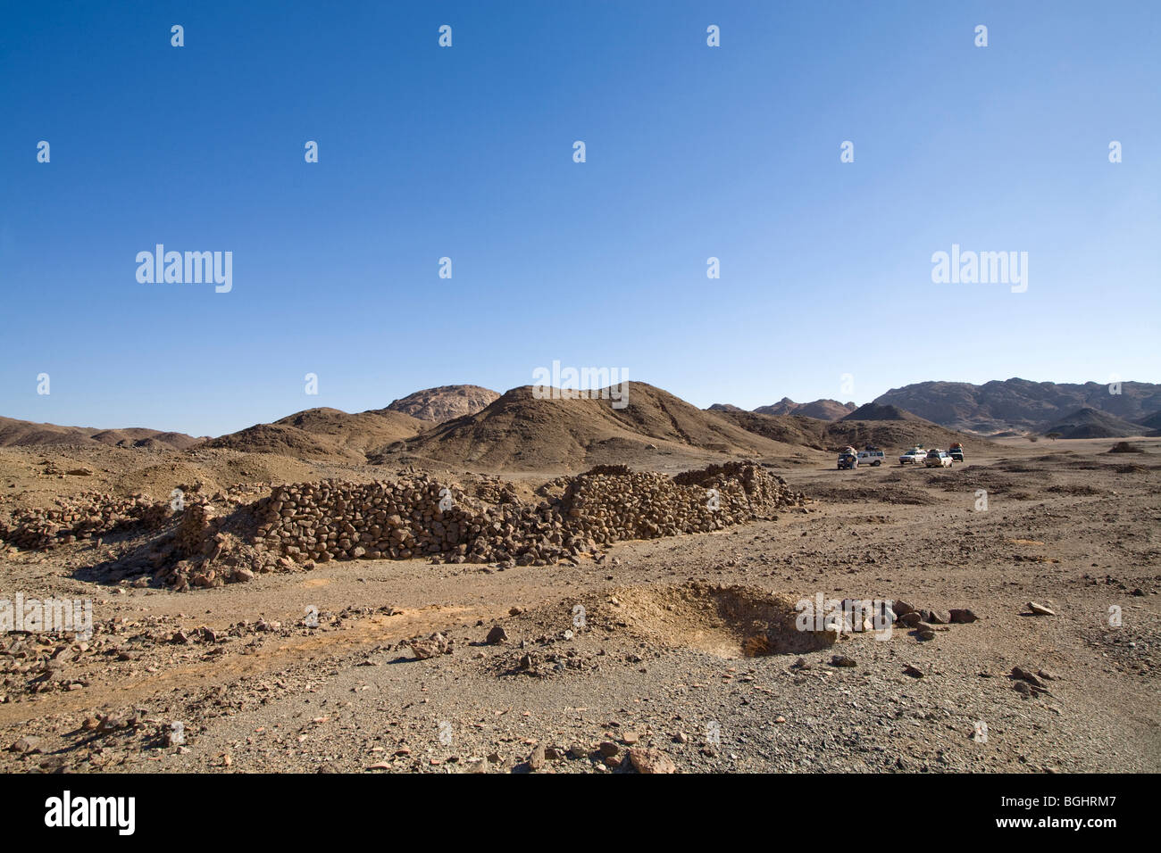 Remains of a Roman garrison in the Eastern Desert of Egypt , North ...
