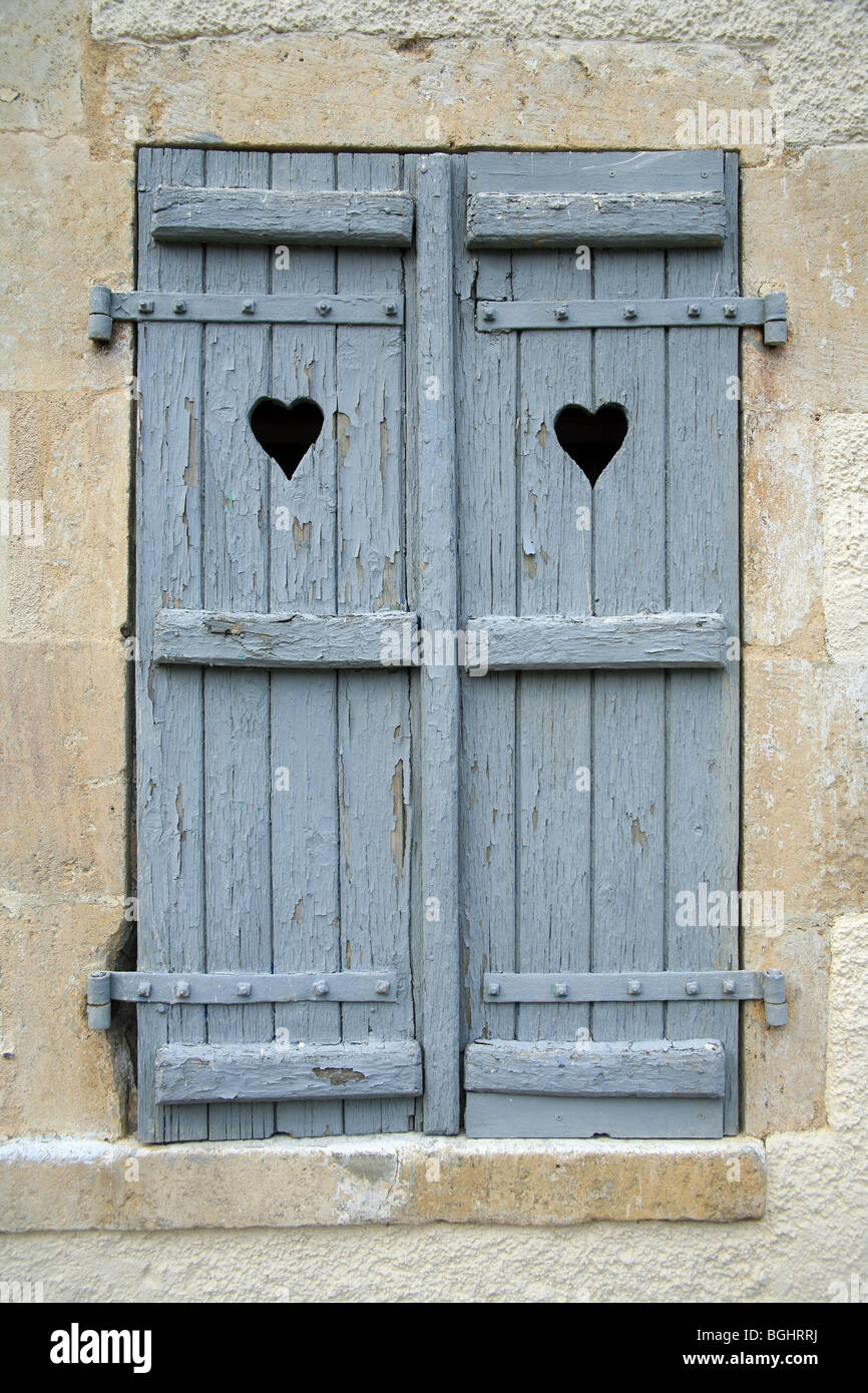 French Blue Shutters Stock Photo - Alamy