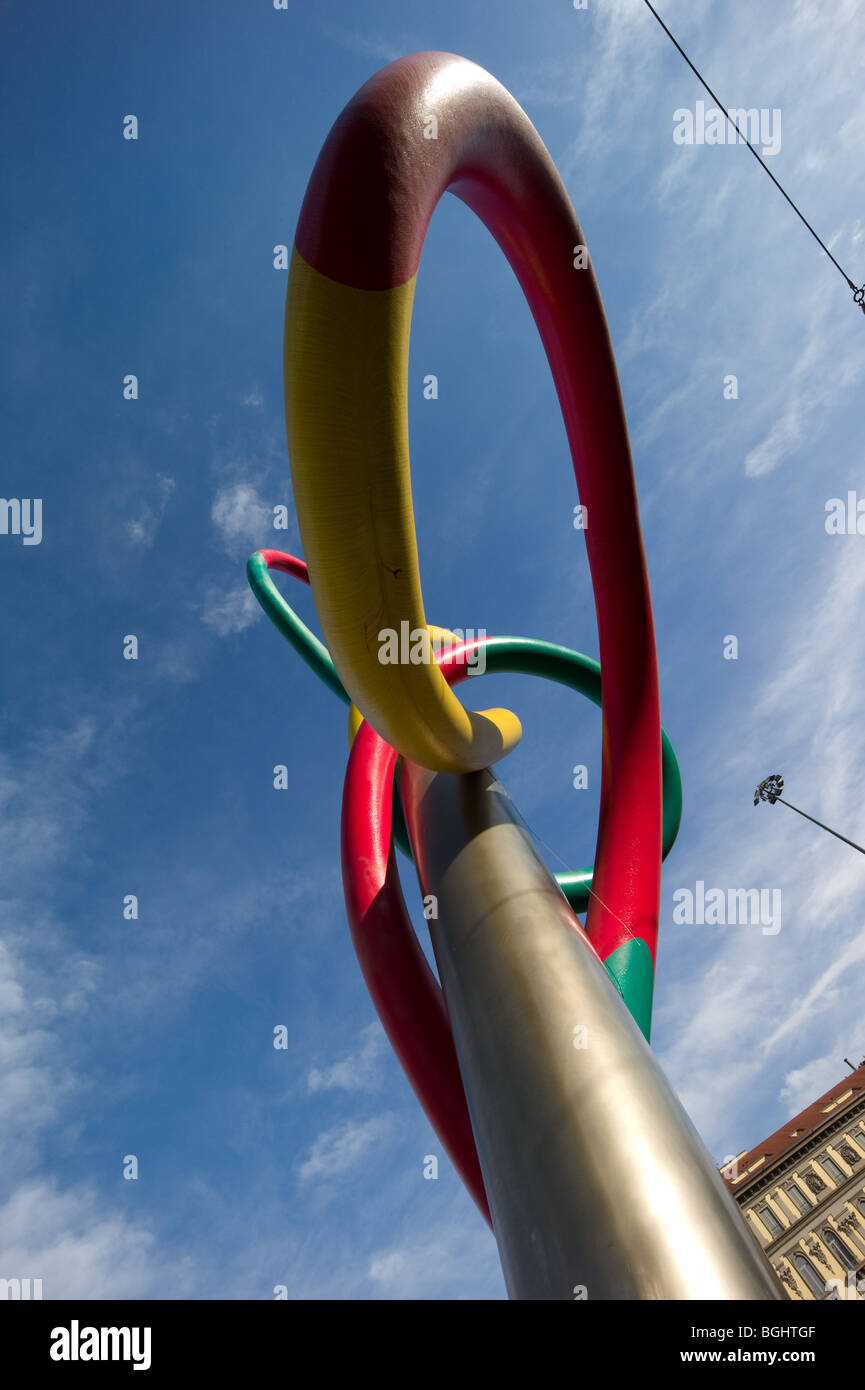 Needle and thread sculpture, Milan, Italy Stock Photo - Alamy