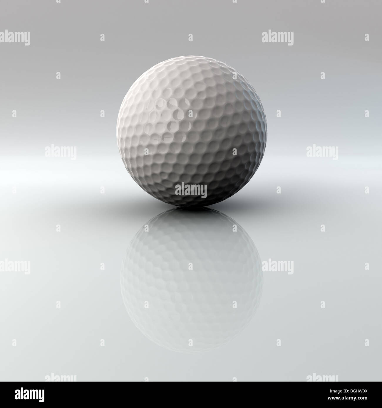 Golf ball with reflection and alpha Stock Photo - Alamy