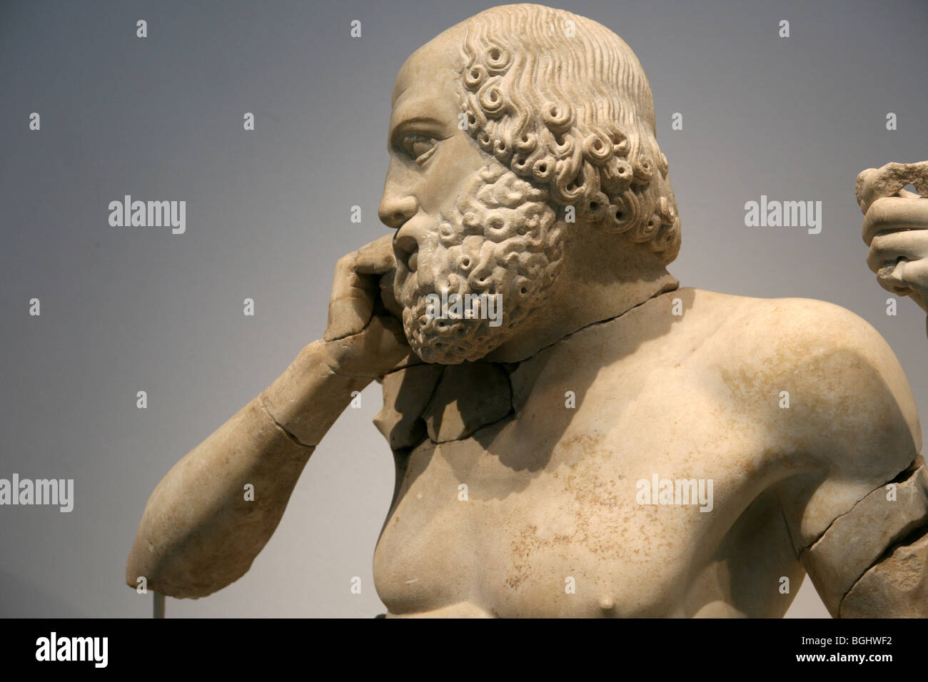 Ancient Greek statue from Olympia - man on mobile phone OLYMPIC PHONE ...