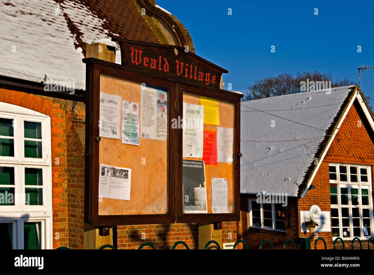 Weald Village Noticeboard, Weald, Kent, UK Stock Photo - Alamy