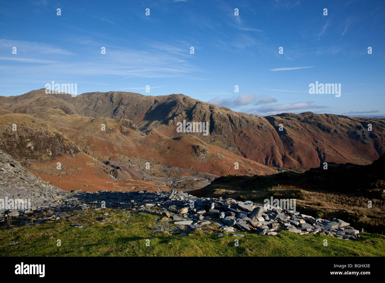 Coppermines Valley and Wetherlam as seen from the Old Man of Coniston ...