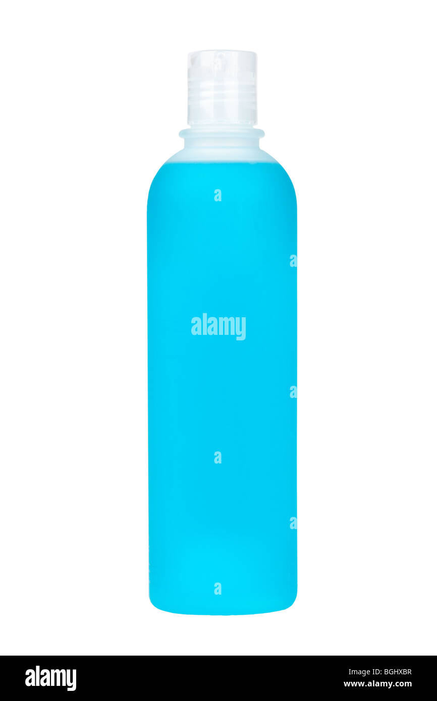 Plastic bottle with soap or shampoo without label isolated on white ...