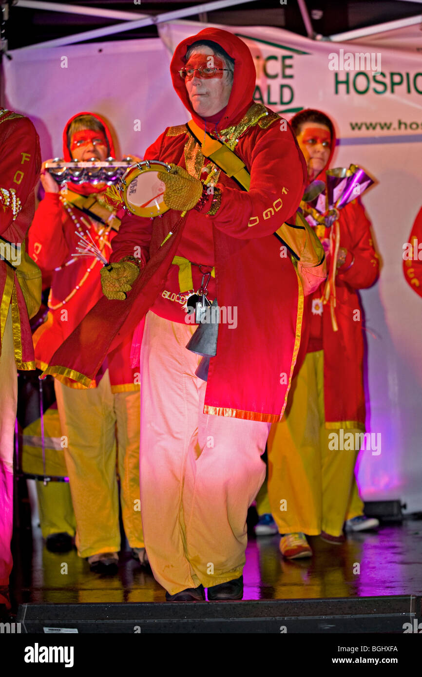 The 'Bloco Fogo' street samba band Stock Photo - Alamy
