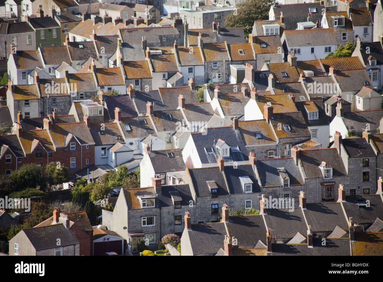 a high level view of houses in a village or town Stock Photo - Alamy