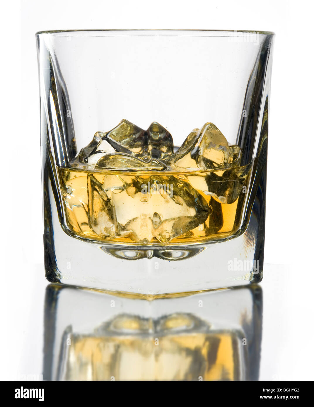 glass of whisky with ice Stock Photo - Alamy