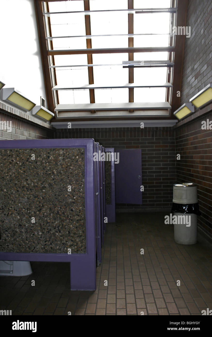 Public restroom with passive solar window design Stock Photo - Alamy