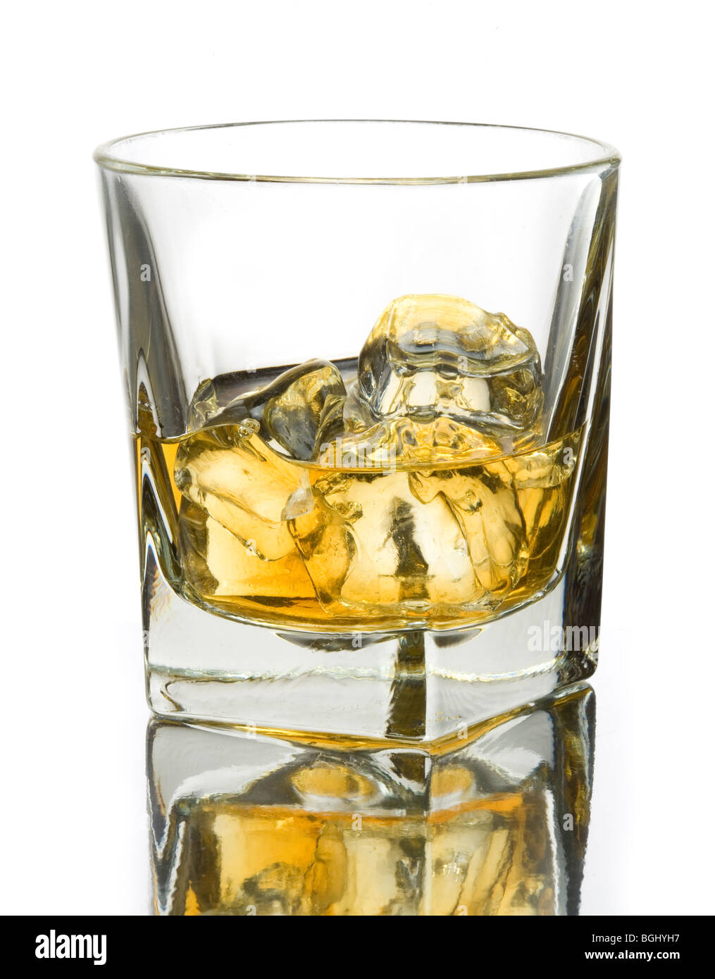 glass of whisky with ice Stock Photo - Alamy