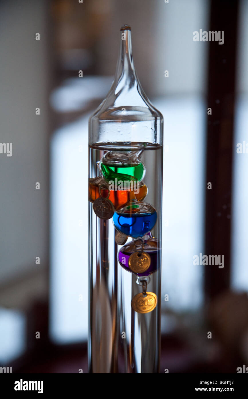 Galileo thermometer or Galilean thermometer, Sheffield England Stock ...
