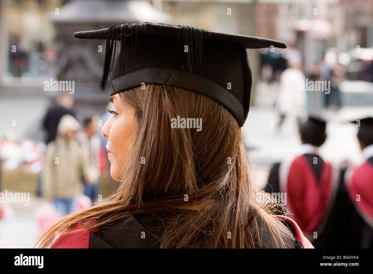 back of a young woman on graduation day Stock Photo - Alamy
