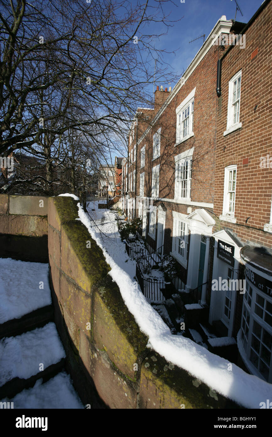 City of Chester, England. Picturesque view of Lower Bridge Street ...