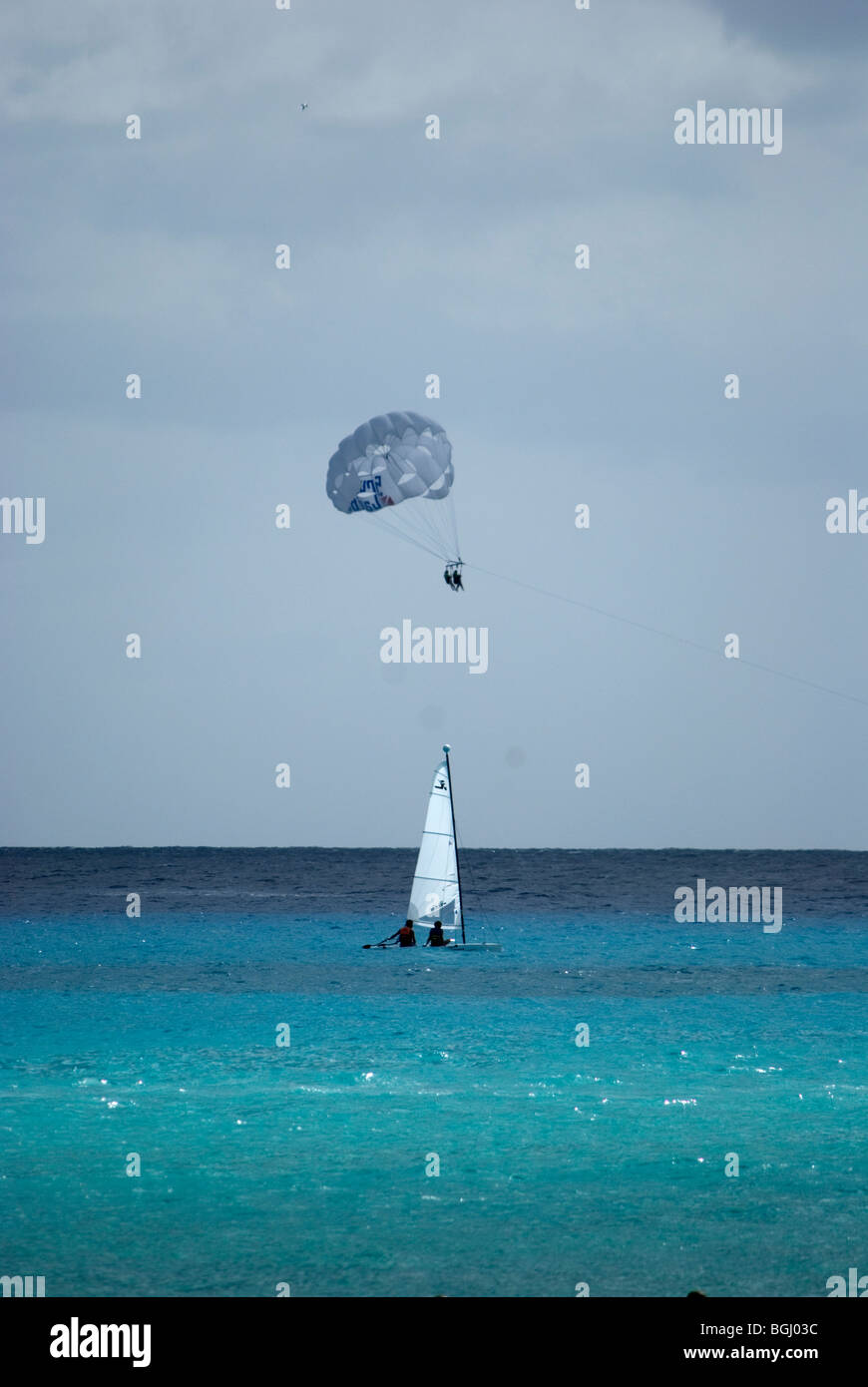 Sailing and paragliding at a resort in Riviera Maya, Mexico Stock Photo ...