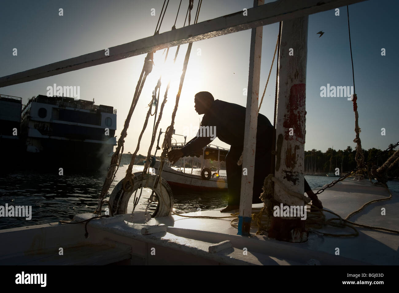 Felucca boats on the Nile in Aswan, Egypt, Africa Stock Photo - Alamy