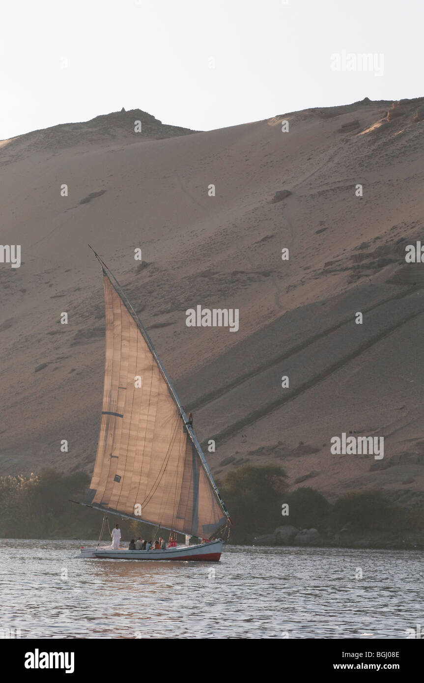 Felucca boats on the Nile in Aswan, Egypt, Africa Stock Photo - Alamy