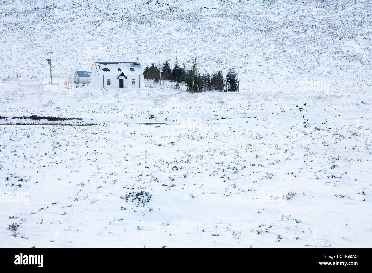Remote House in Winter, Glen Coe, Scotland Stock Photo - Alamy