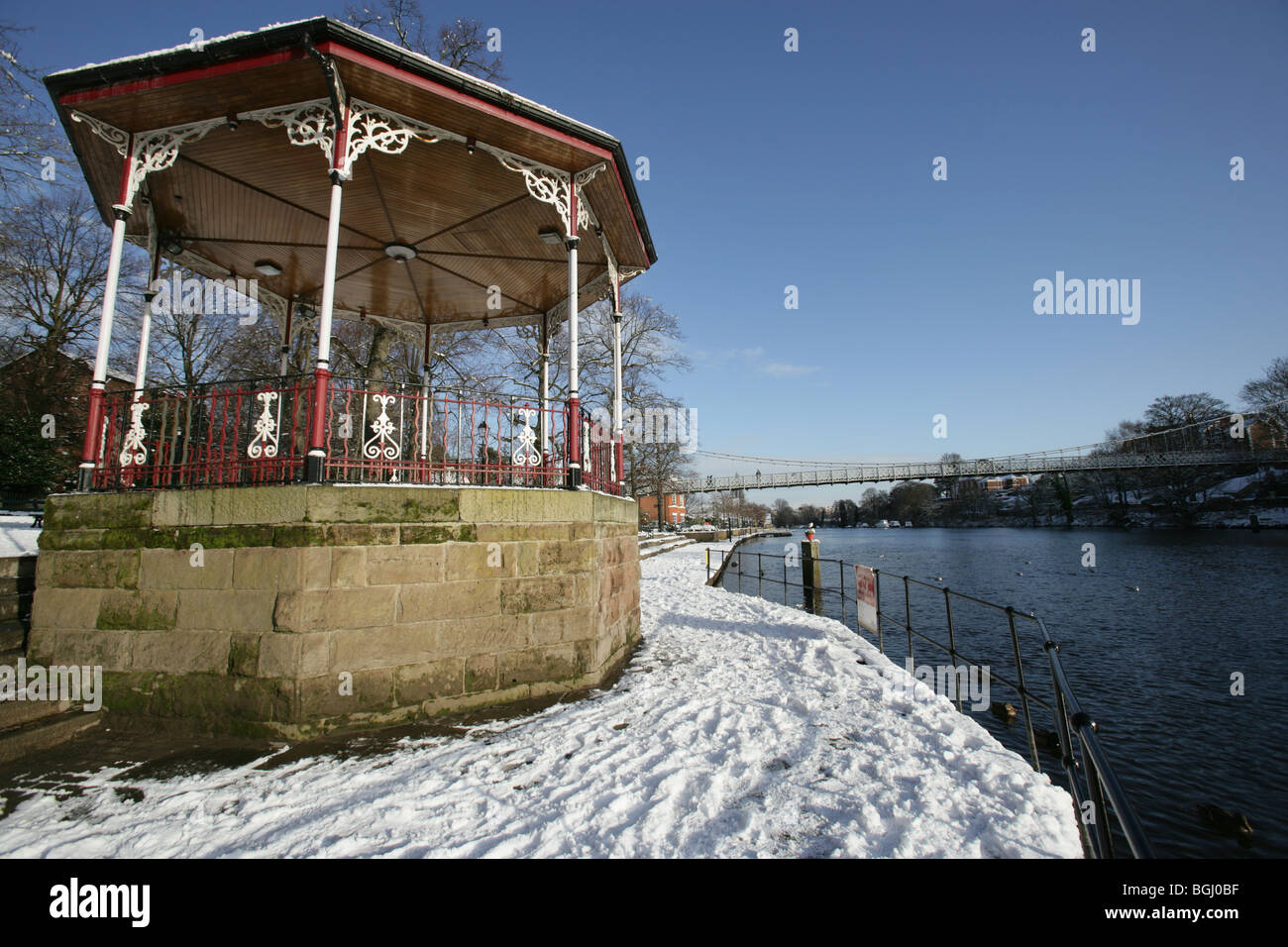 City of Chester, England. Picturesque winters view of the Victorian ...